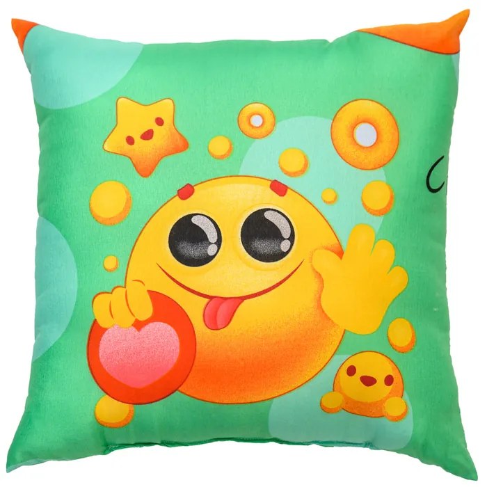 Dekorační polštářek z mikrovlákna EMOJI zelený 45 x 45 cm