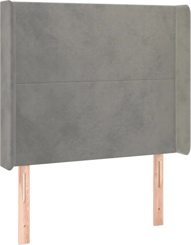 Box spring postel s matrací a LED světle šedá 80 x 200 cm samet 3139409