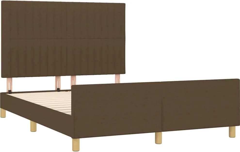 Rám postele bez matrace tmavě hnědý 140 x 190 cm textil 3125214