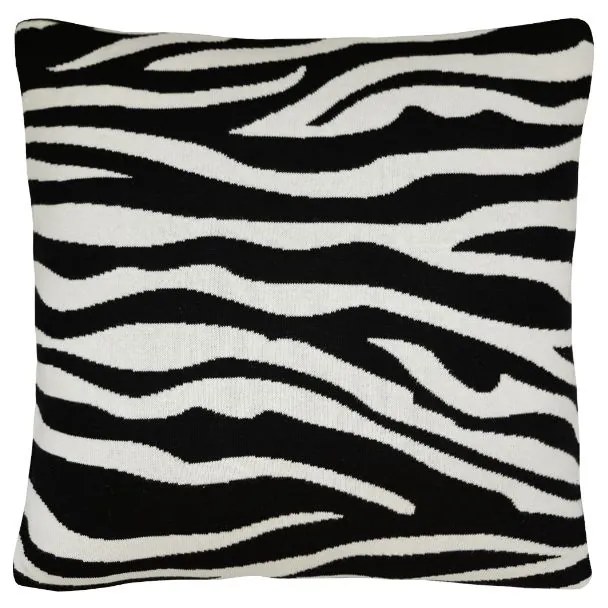 SCANquilt pletený povlak DESIGN zebra černosmetanová 45 x 45 cm