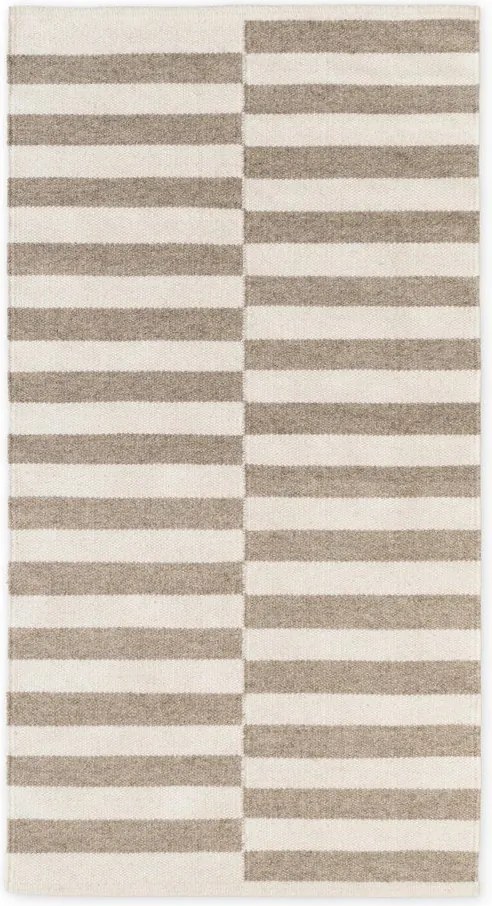 Bílý/šedý oboustranný/ručně tkaný vlněný koberec 80x150 cm Vika – Hanse Home