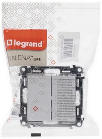 Legrand Valena LIFE vypínač č.6+6 schodišťový dvojitý bílý 752108
