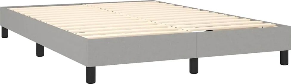 Rám postele s boxspringem světle šedý 140 x 190 cm textil 3120508