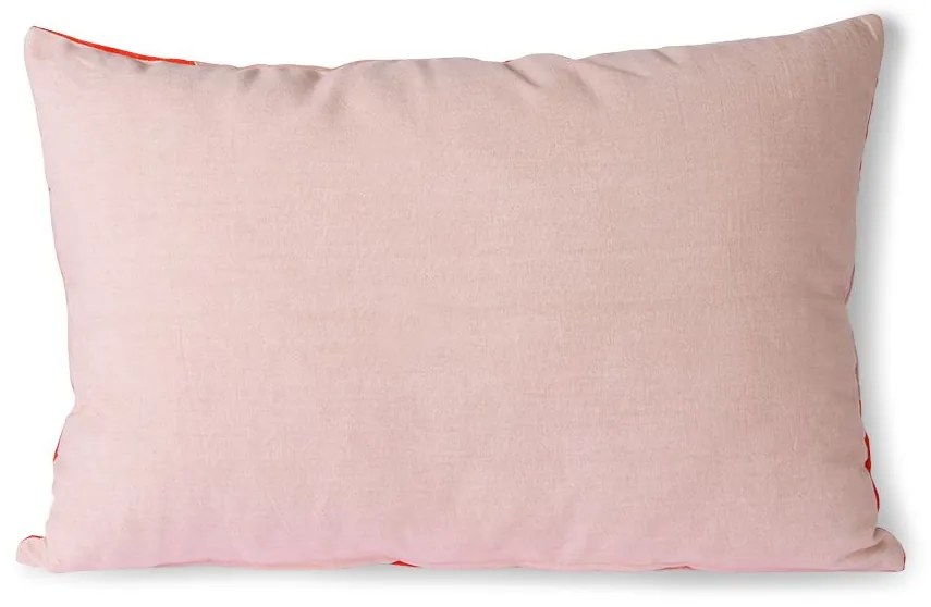 HK living Bavlněný polštář Velvet Red/Pink 40 x 60 cm, růžová barva, oranžová barva, textil