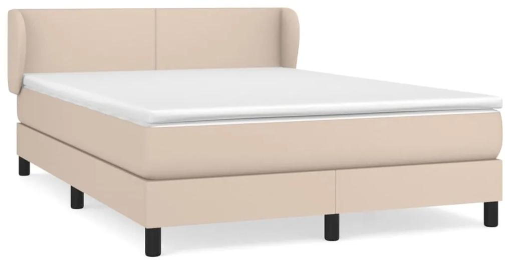 vidaXL Box spring postel s matrací cappuccino 140x200 cm umělá kůže