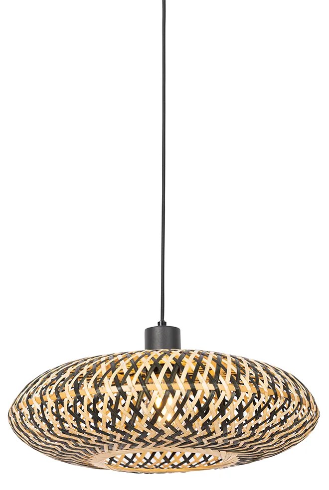 Orientální závěsná lampa černá bambus 40 cm - Ostrava