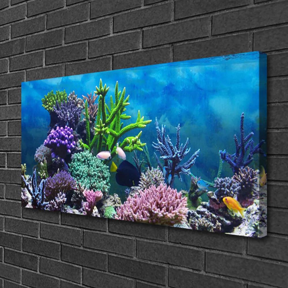 Obraz na plátně Akvárium Rybičky Pod Vodou 125x50 cm