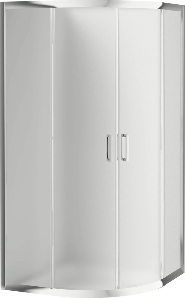 Deante Funkia, čtvrtkruhový sprchový kout s posuvnými dveřmi 80x80 cm, výška 185cm, 5mm sklo námraza, chromový profil, KYP_652K