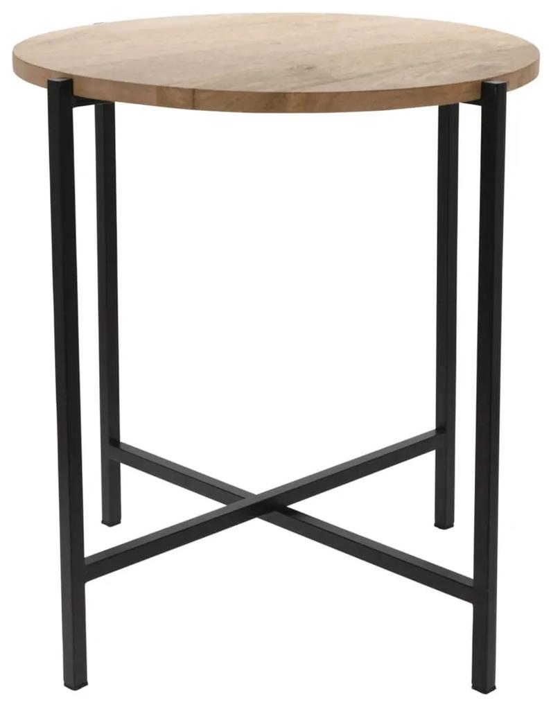 439793 Ambiance Koncový stolek kulatý dřevo a kov 45 cm