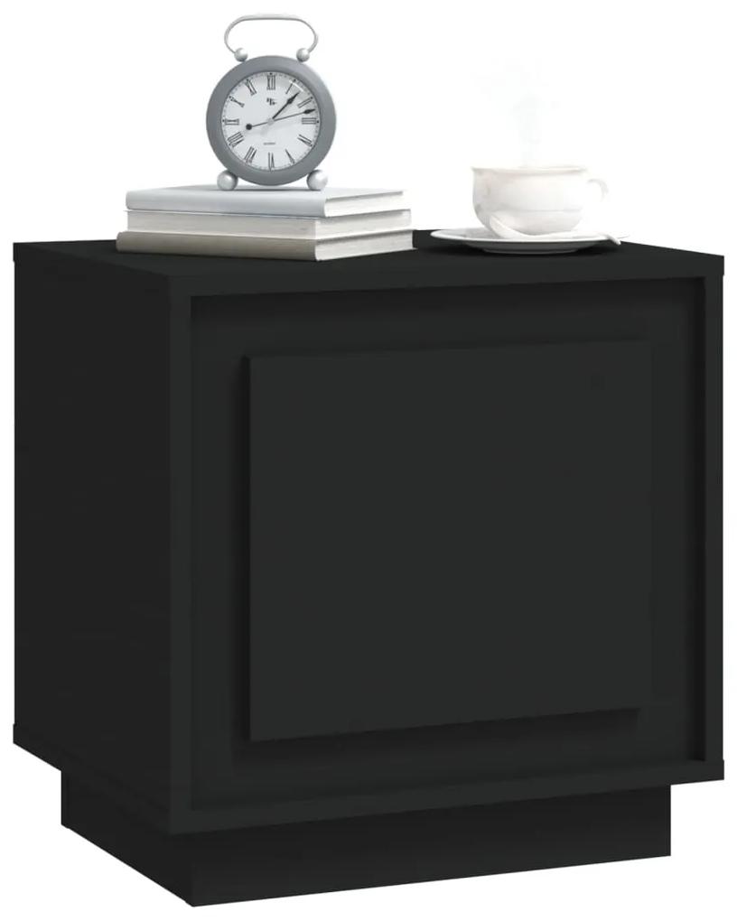 Noční stolek černý 44 x 35 x 45 cm kompozitní dřevo