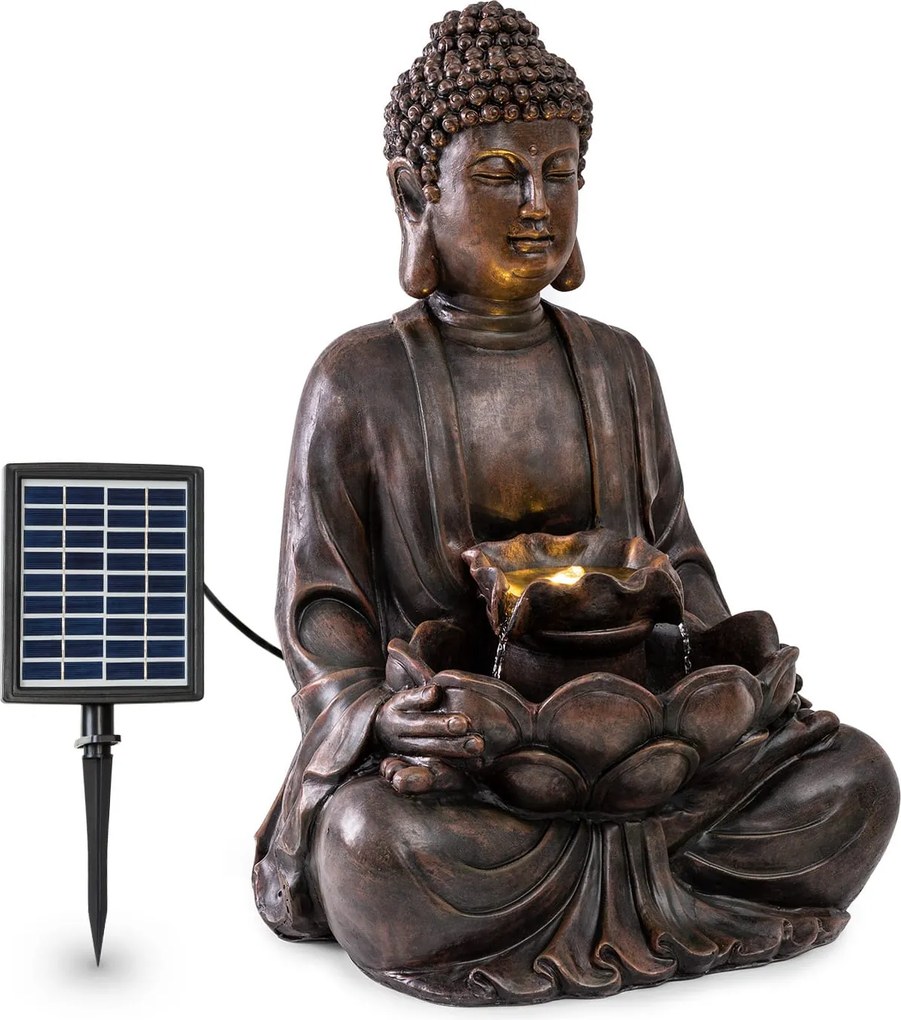 Blumfeldt Dharma, solární fontána, LED, 48 × 71 × 41 cm (Š × V × H), polyresin