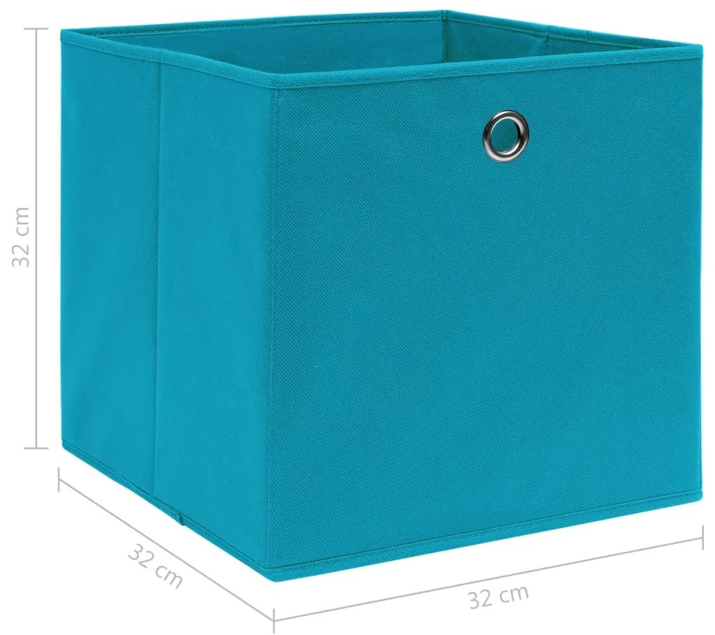 Úložné boxy 4 ks bledě modré 32 x 32 x 32 cm textil - Default Title