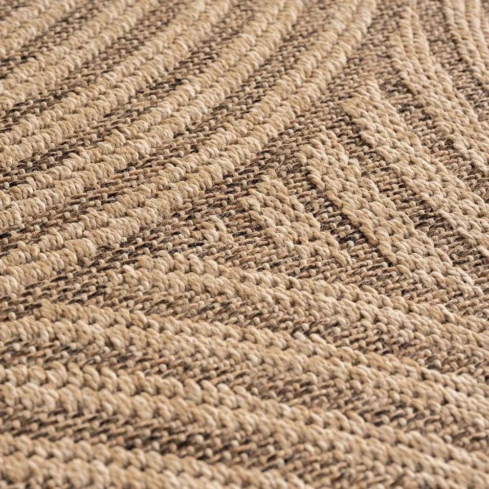 Hnědý kulatý vnitřní a venkovní koberec ø 120 cm Timber 1401 – Ayyildiz Carpets