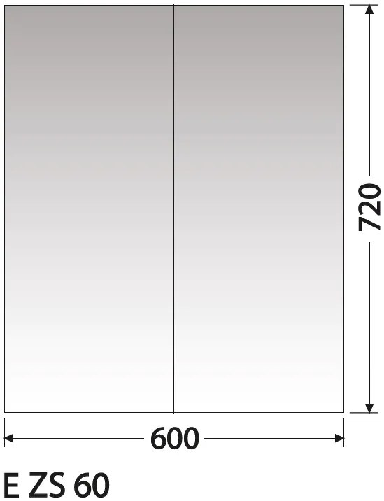 INTEDOOR zrcadlová skříňka bez osvětlení E ZS 60 Varianta: 94 Patina Bronze