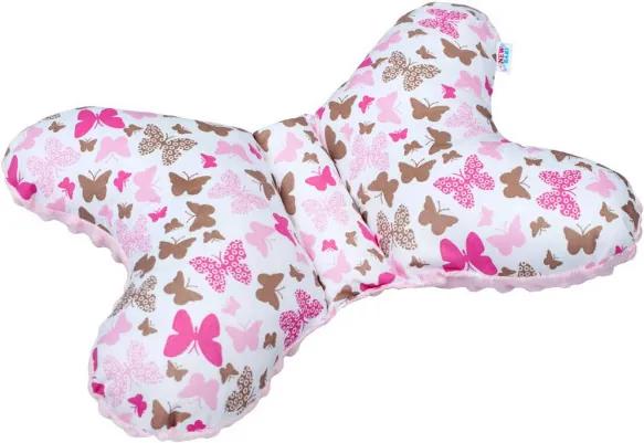 NEW BABY Stabilizační polštářek New Baby růžový motýlek