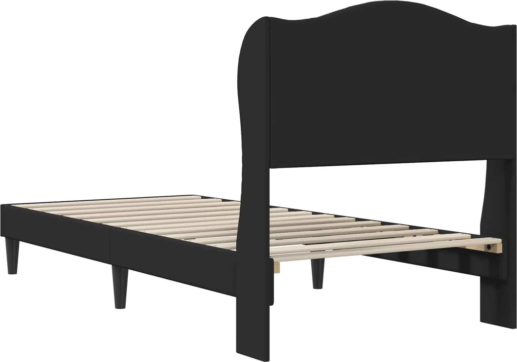 Rám postele s čelo Černá 90 x 190 cm Umělá kůže 3414688