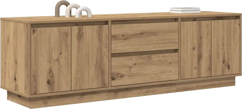 TV skříňka s LED osvětlením dub artisan 160,5x41x50 cm 3328434