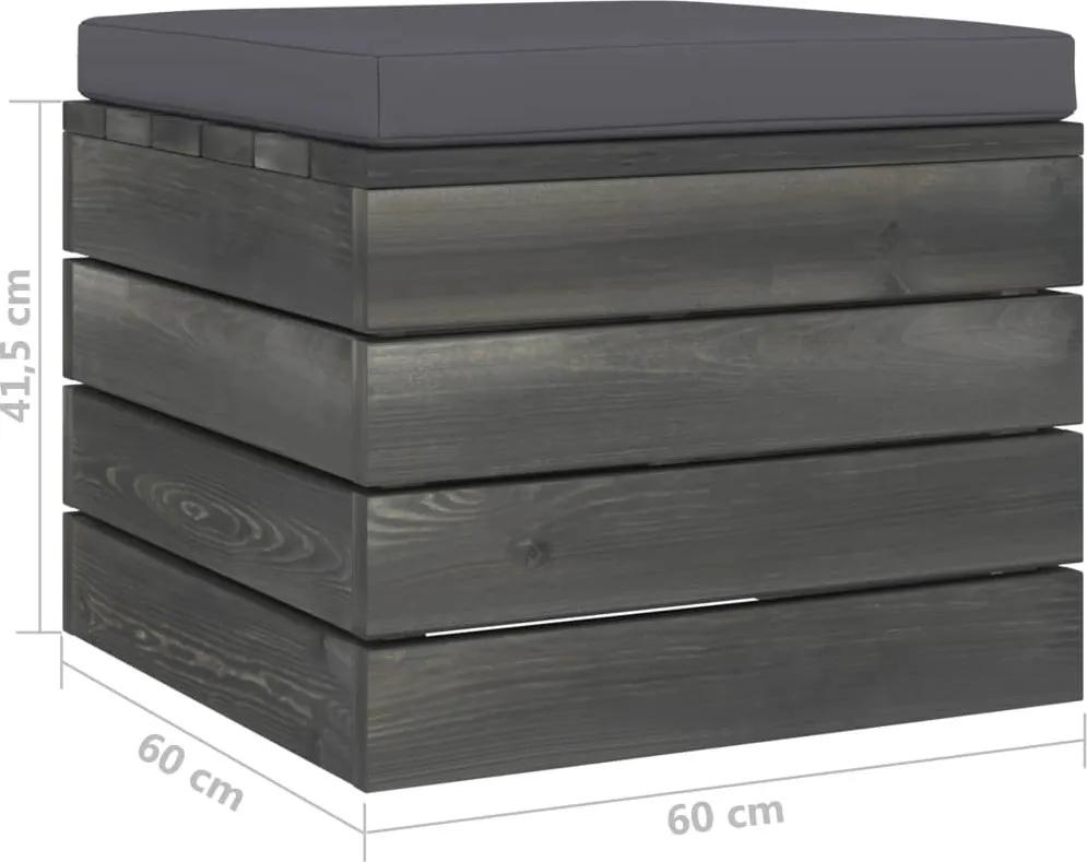 vidaXL Zahradní taburety z palet 2 ks + podušky masivní borové dřevo [3061718] Barva: Krémová bílá