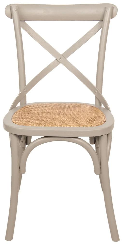 Šedá dřevěná židle s patinou Retro - 46*42*87 cm