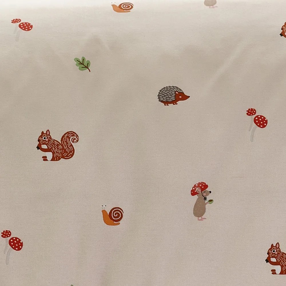 Béžové napínací dětské prostěradlo na jednolůžko 90x190 cm Fox and Woodland Friends – Catherine Lansfield