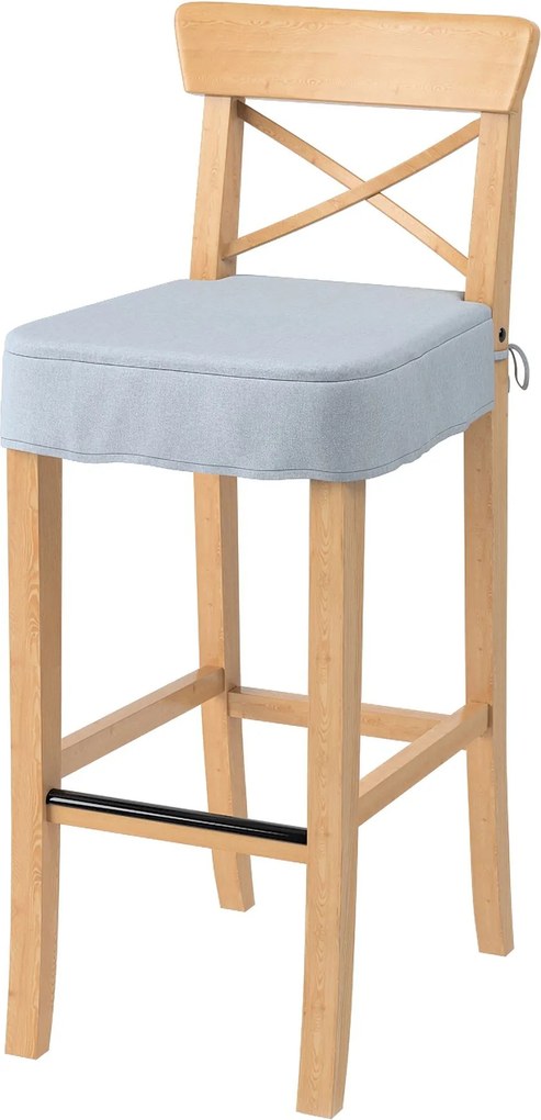 Sedák na židli IKEA Ingolf - barová barva modrá látka pletený vzor