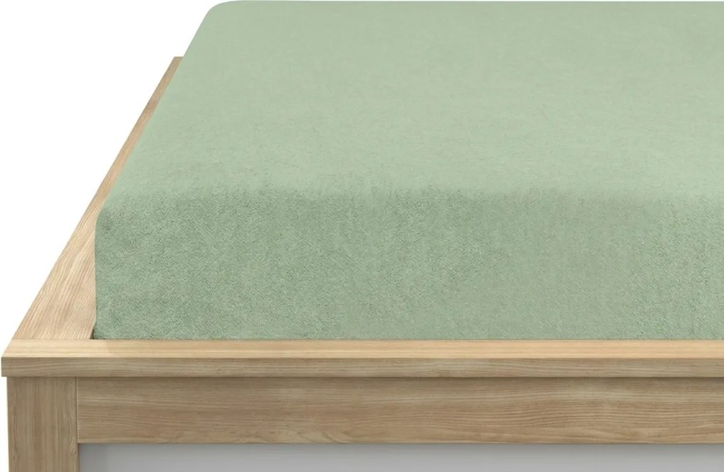 Fleecové napínací prostěradlo MOLTON světle zelené 90 x 200 cm
