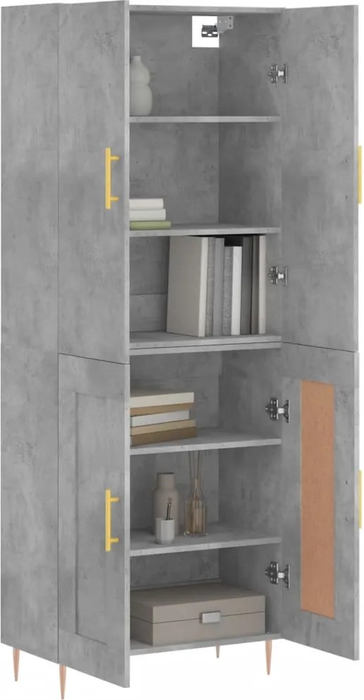Skříň highboard betonově šedá 69,5x34x180 cm kompozitní dřevo 3195783