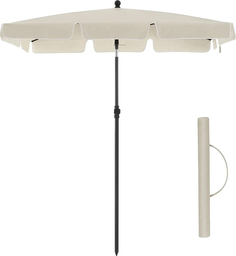 Slunečník 200 x 125 cm, UV ochrana UPF 50+, zahradní deštník, skládací