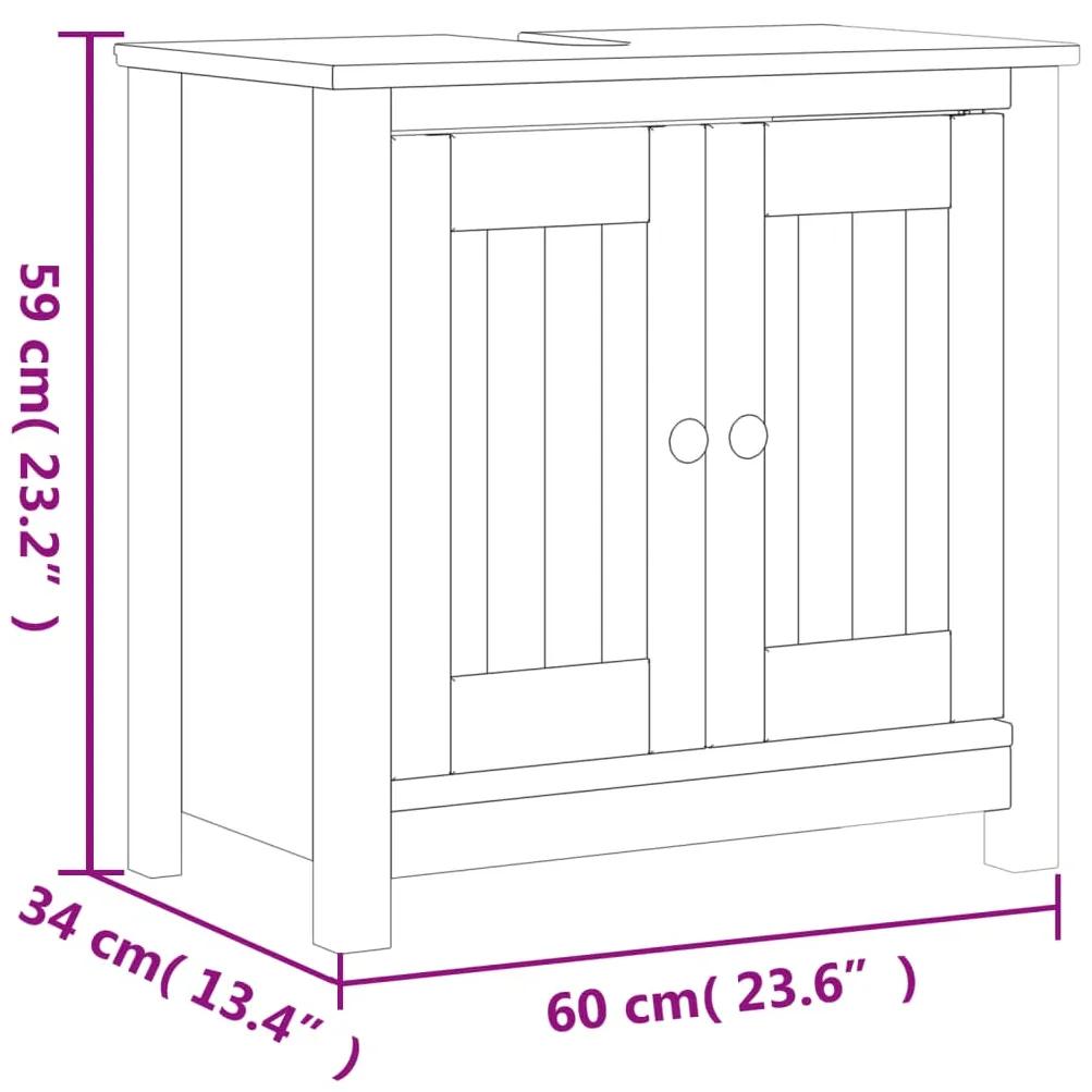 Umyvadlová skříňka BERG bílá 60x34x59 cm masivní borové dřevo,  358552