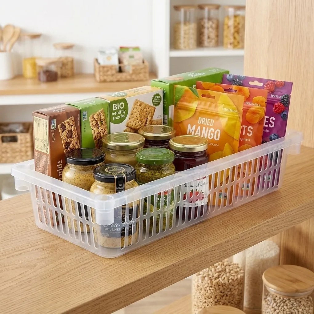 Orion Úložný koš, box a organizér extra hluboký 50cm x 20cm INVA, transparentní