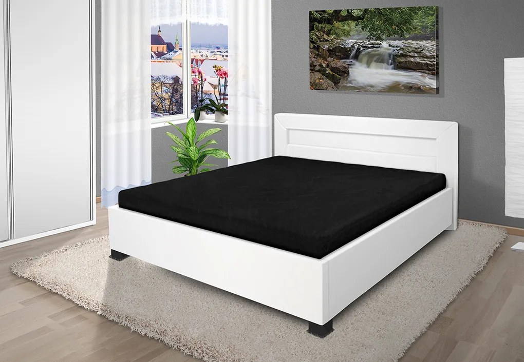 Luxusní postel Mia 180x200 cm eko kůže: bílá,černá