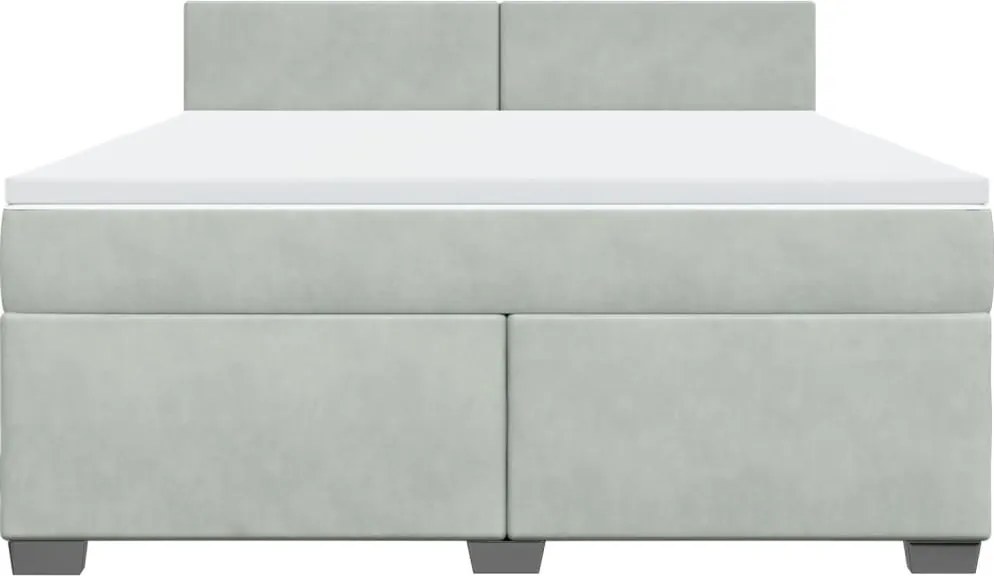 Box spring postel s matrací světle šedá 180x200 cm samet 3286372