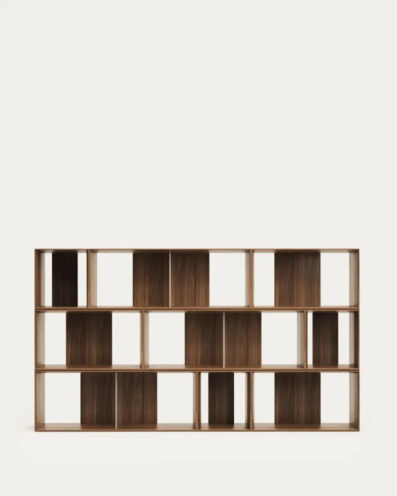 Modulární policový systém v dekoru ořechu v přírodní barvě 9 ks 202x114 cm Litto – Kave Home