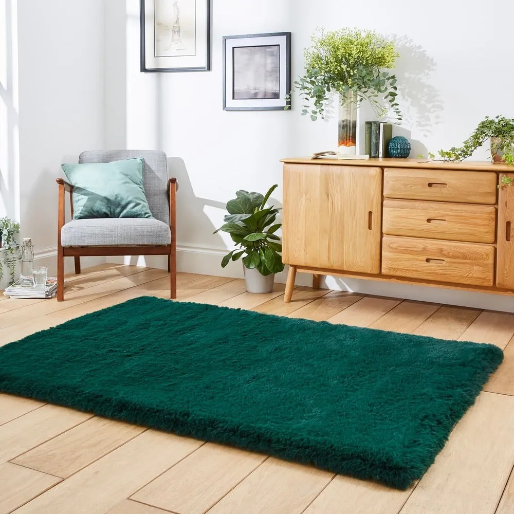 Smaragdově zelený koberec Think Rugs Super Teddy, 60 x 120 cm