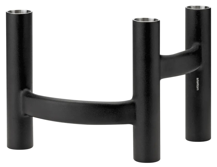 Svícen Ora Three-Branch Black Stelton