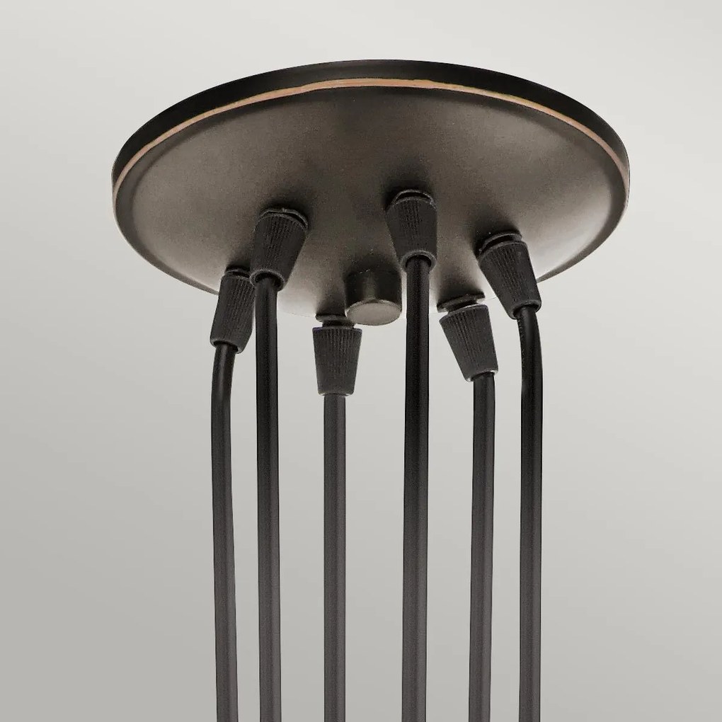 Lustr nad stůl Elstead Brinley 6x E27 retro bronz