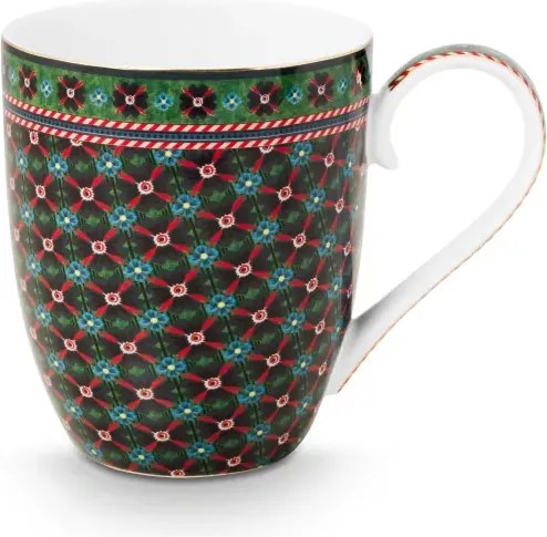 Pip Studio Berry Blues hrnek XL 440ml, zelený (Velký porcelánový hrnek)