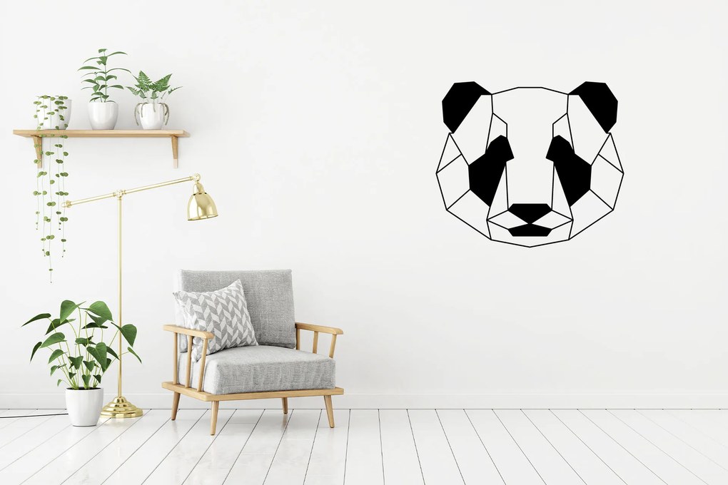 Lepy.cz Samolepka na zeď Panda - geometrická Velikost (šířka x výška): 55x48cm, Barevná varianta: Krémová