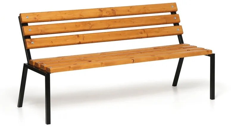 Venkovní lavička STACK, stohovatelná, s opěradlem, 1500 mm, limba