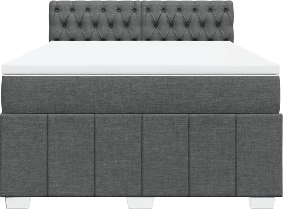 Box spring postel s matrací tmavě šedá 160x200 cm textil 3289427
