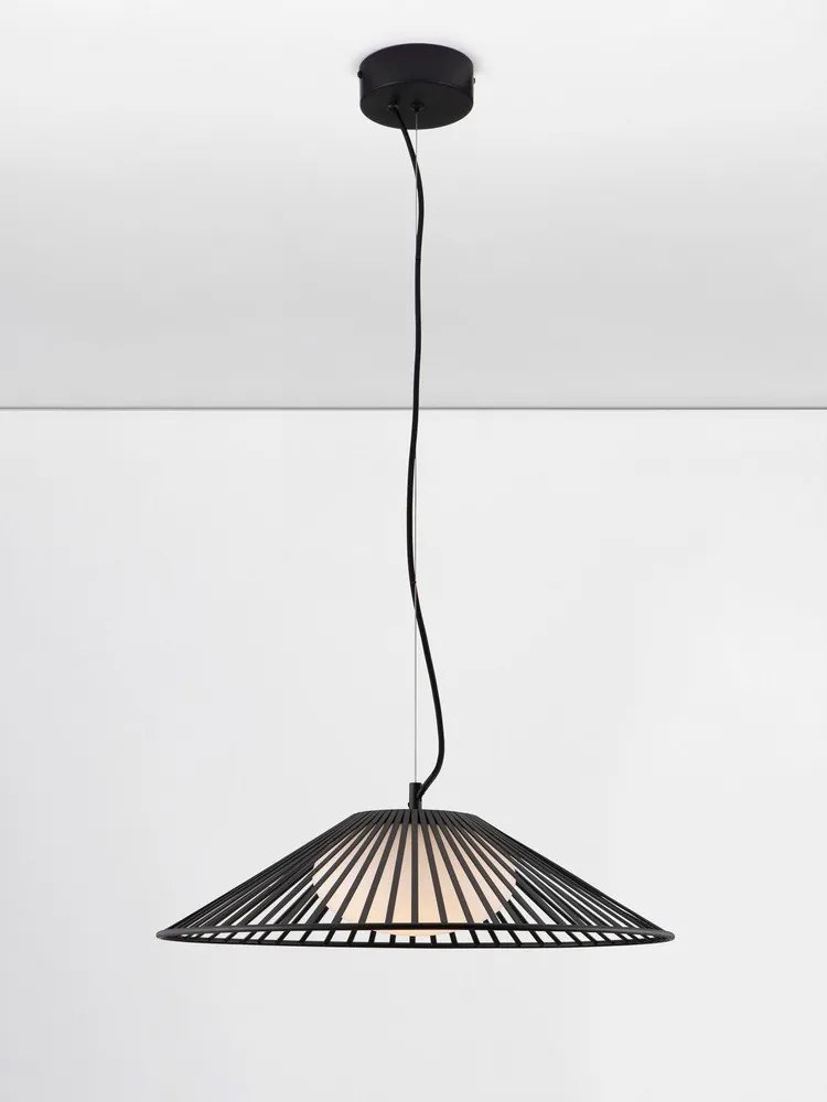 Matně černé kovové LED závěsné svítidlo se skleněným stínidlem ø 50 cm Brume – Nova Luce