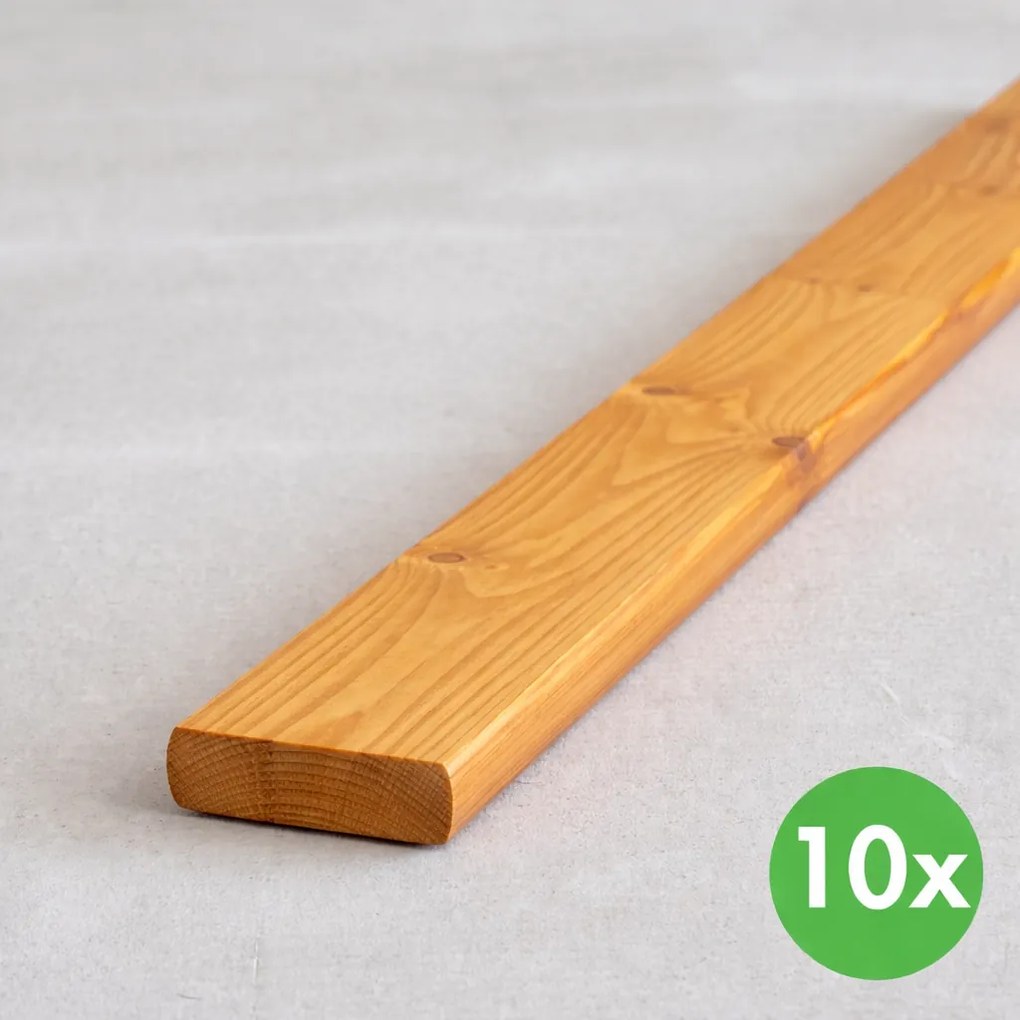 Plotovky, rovné, světlá lazura, balení 10 ks, 20 x 95 x 1500 mm