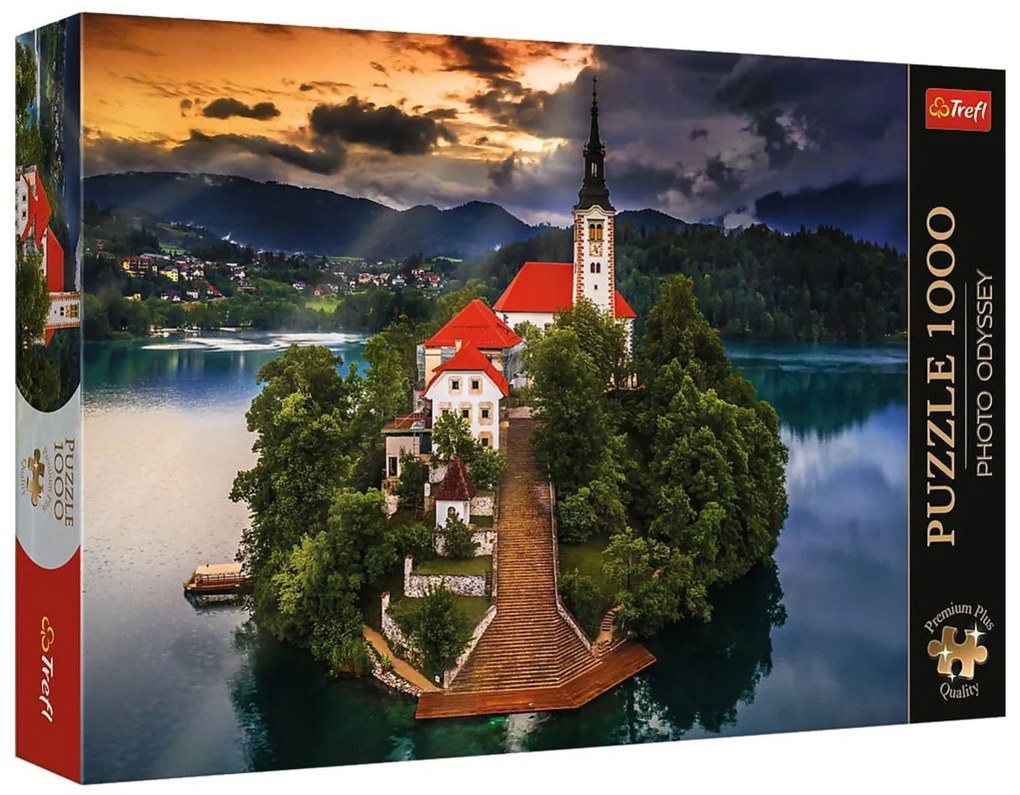 Puzzle Premium Plus - Photo Odyssey:Jezero Bled, Slovinsko 1000dílků 68,3x48cm v krabici 40x27cm