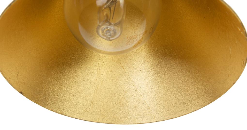 Nástěnná lampa černá/zlatá MERSEY IV Beliani