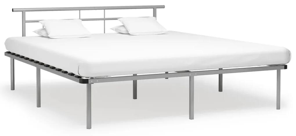 324837 vidaXL Rám postele šedý kov 180 x 200 cm