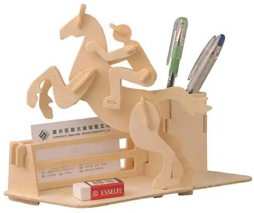 Woodcraft construction kit Woodcraft Dřevěné 3D puzzle Stojánek na tužky Dostihy