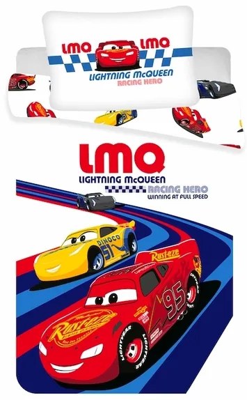 Jerry fabrics Disney povlečení do postýlky Cars &quot;Racing hero&quot; baby 100x135 + 40x60 cm