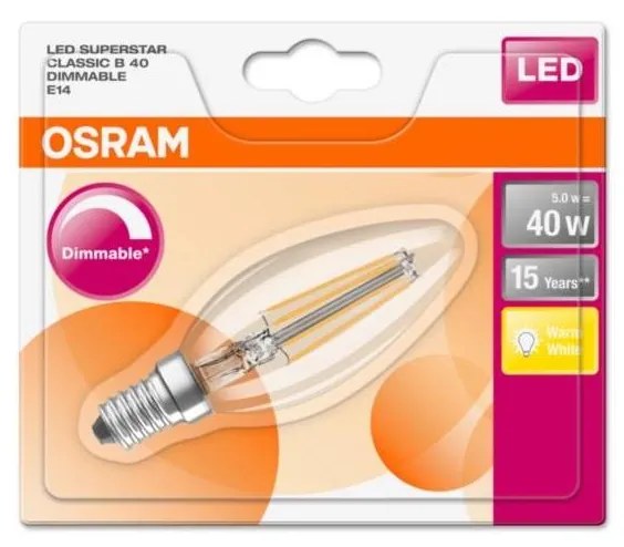 Osram LED Stmívatelná žárovka RETROFIT E14/5W/230V 2700K - Osram P224807