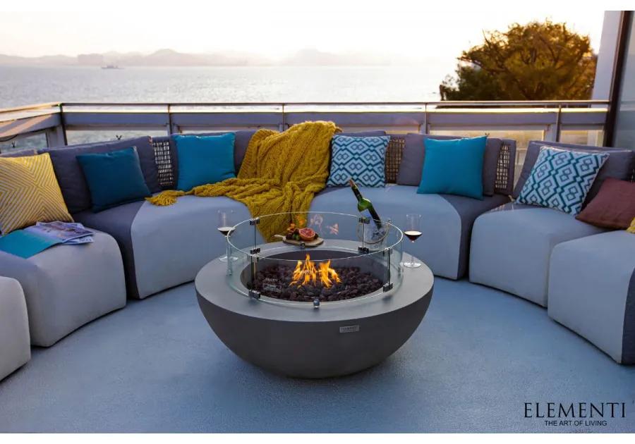 Luxusní stůl s ohništěm - LUNAR BOWL - šedý