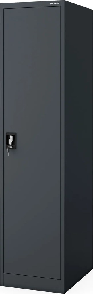 Kovová kancelářská skříň na spisy a dokumenty hluboká, antracitová, 450x1850x600 mm: ALEX D600